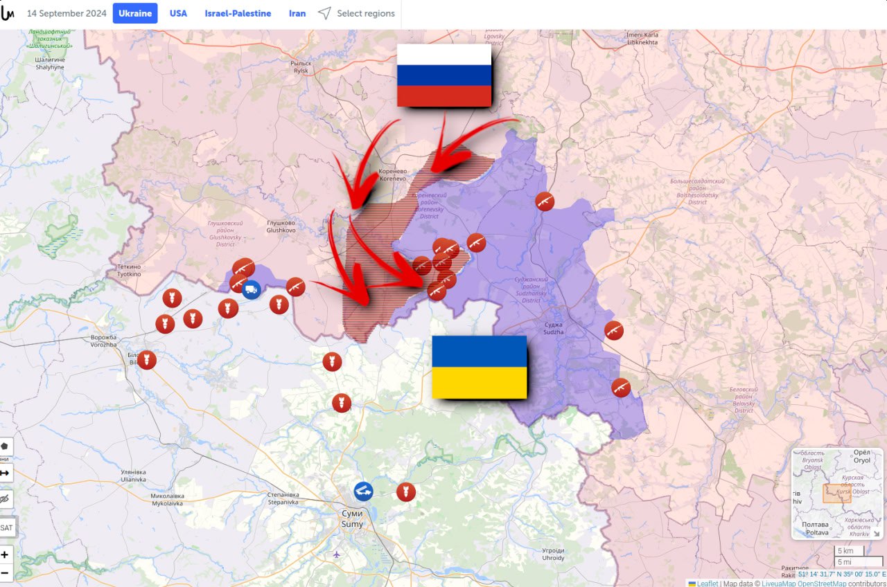 Pro-Ukrainian Map Shows Ukrainian Losses in Kursk - TheAltWorld